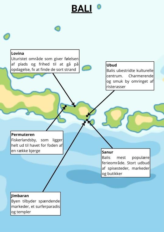 Bali kort med seværdigheder | Nem planlægning med CPT